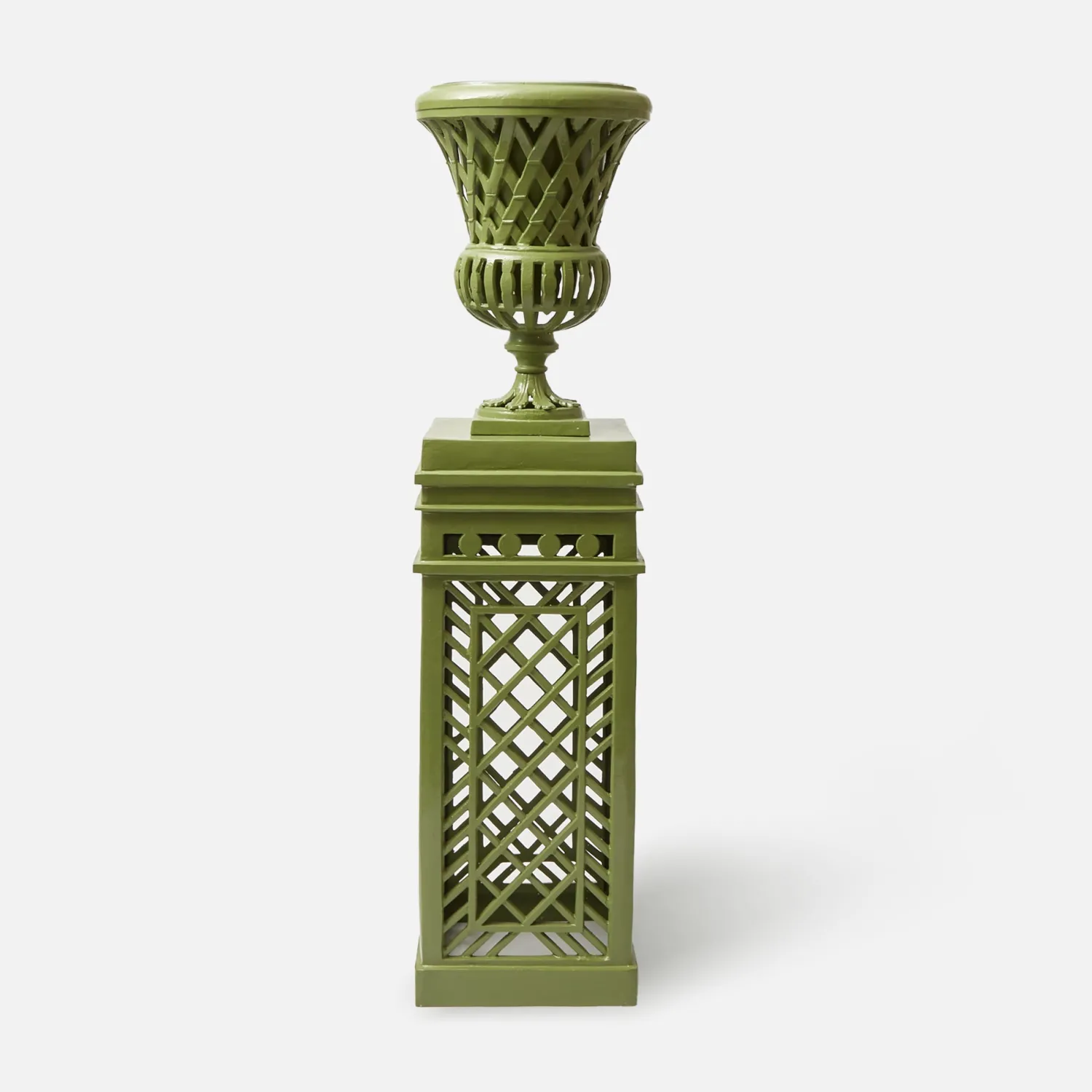 Mrs. Alice Adelaide Green Lattice Urn & Pedestal