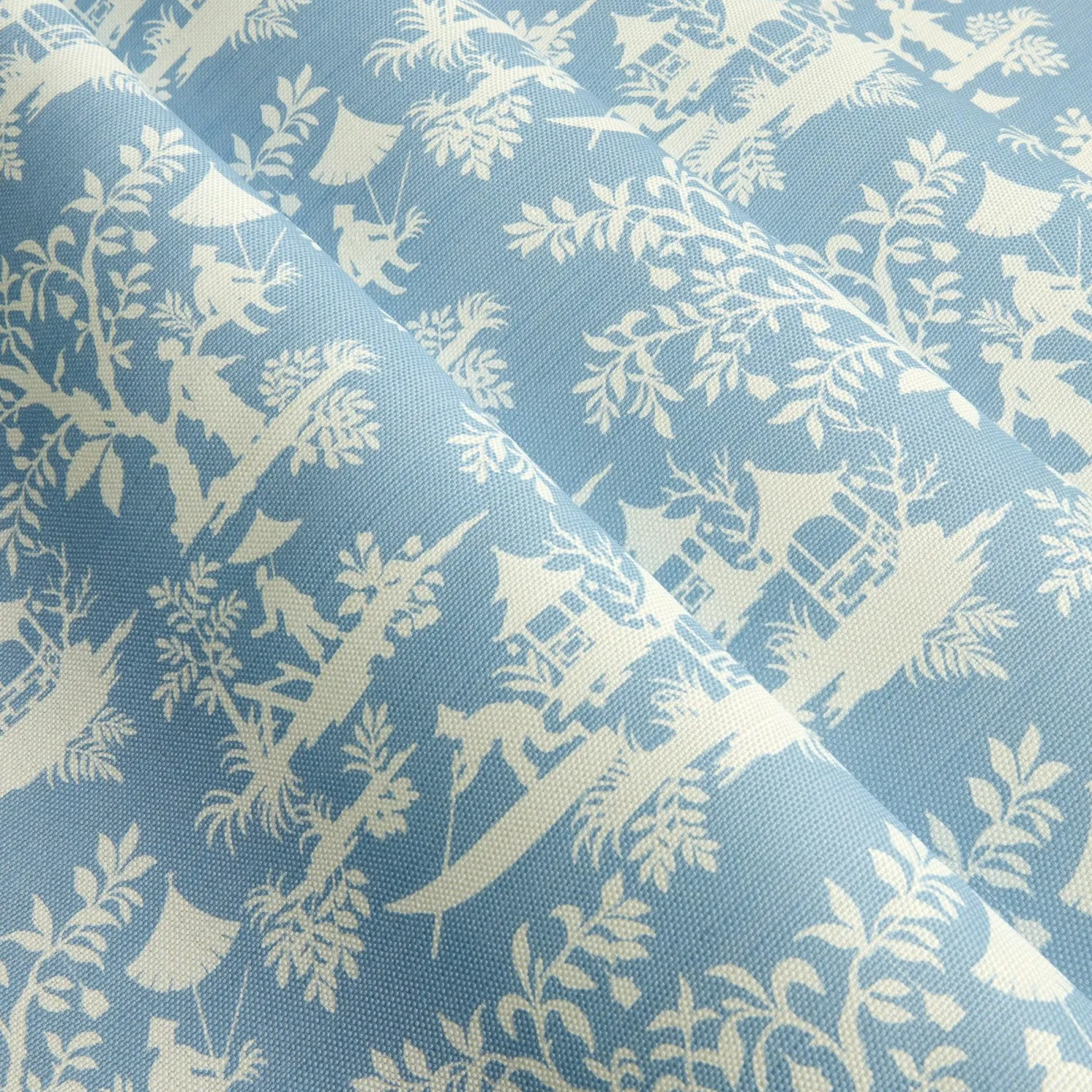 Mrs. Alice Blue Pagoda Garden Fabric