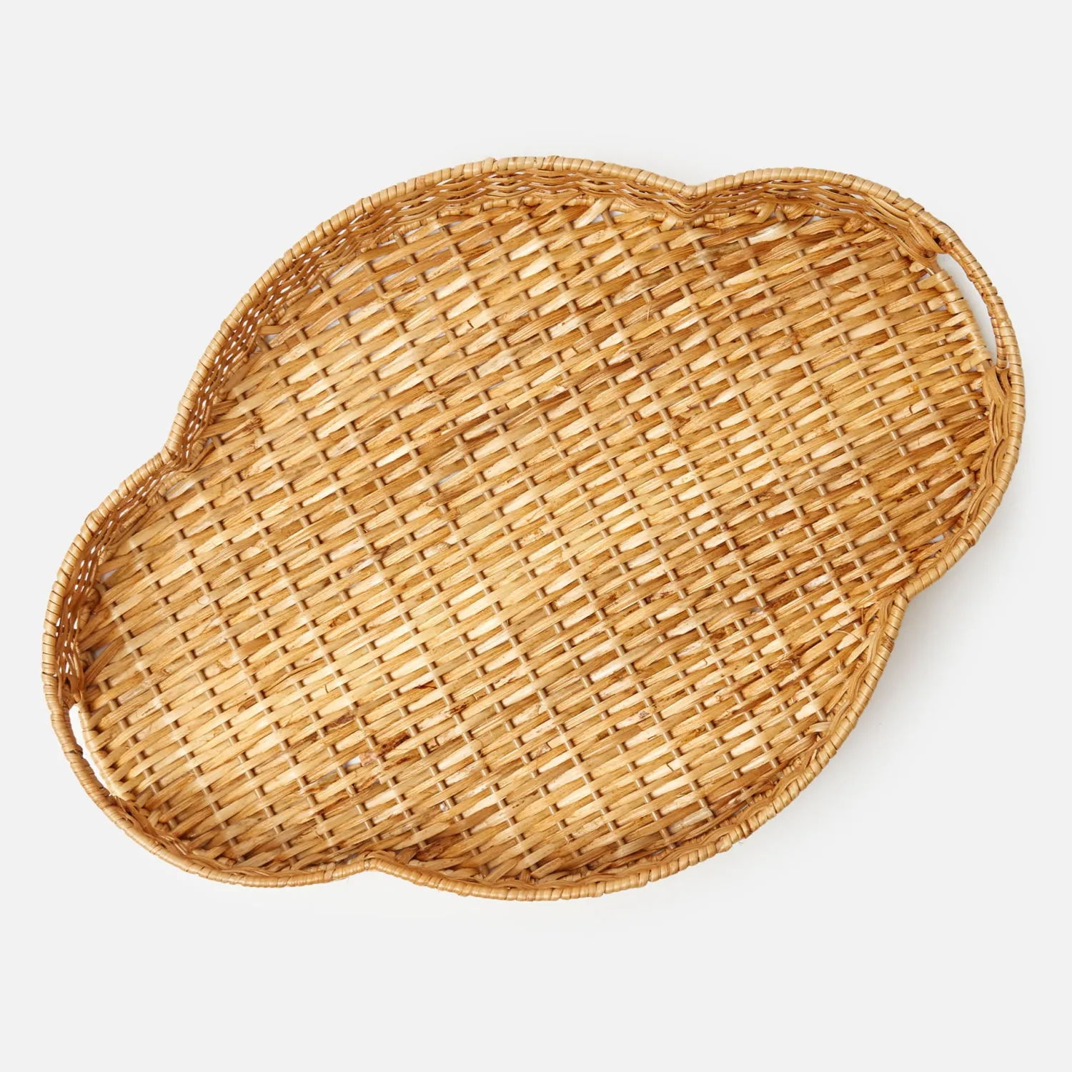 Mrs. Alice Quatrefoil Rattan Tray